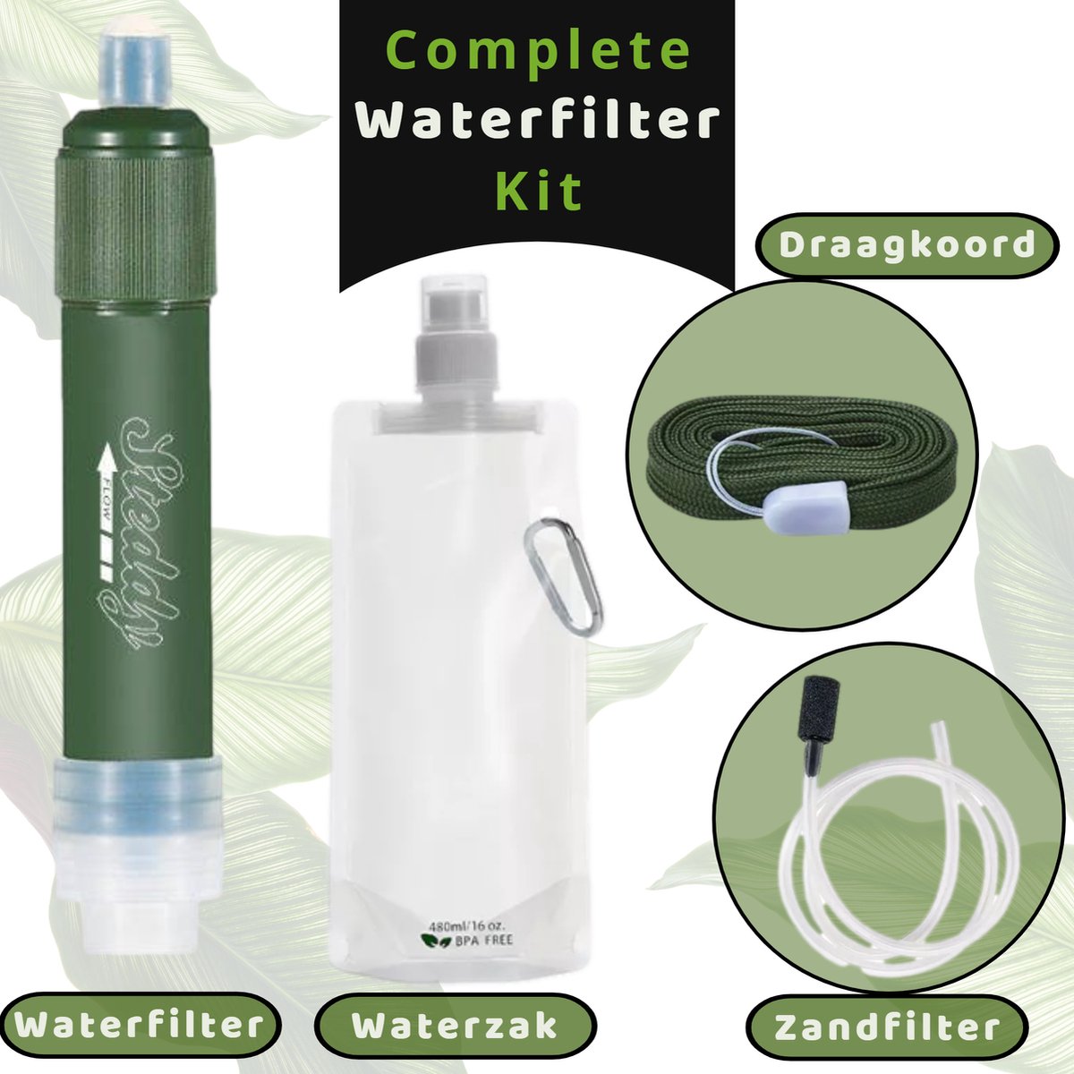 Waterfilter Steddy Pro - Survival Bushcraft Kit - Noodpakket ...