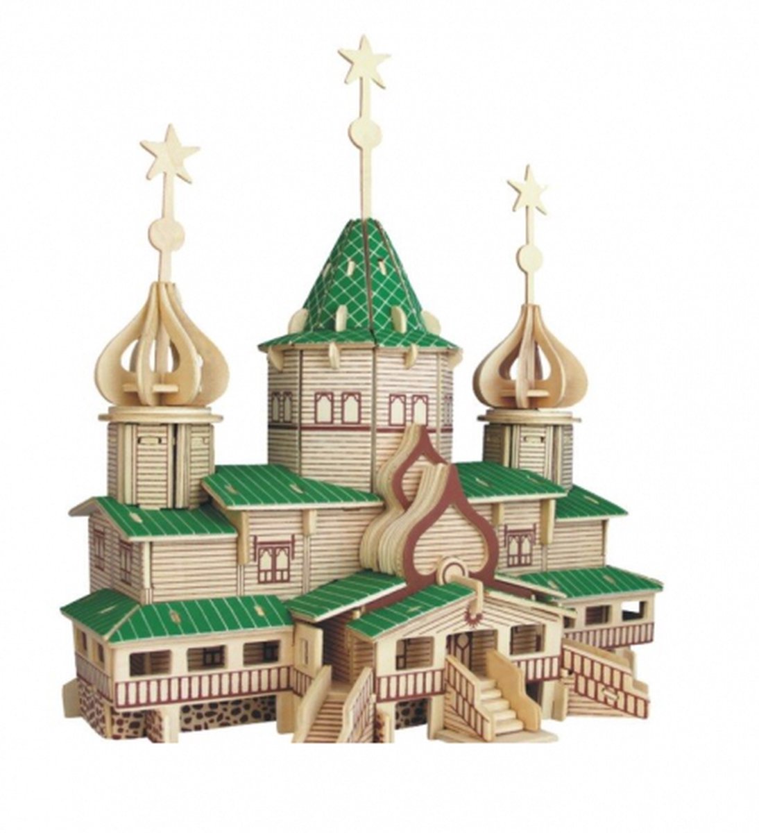 Bouwpakket 3D Puzzel Russian Christmas House van hout | bol.com