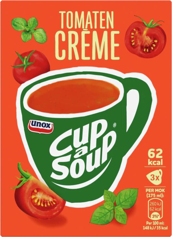 Unox Cup-a-Soup Tomaten Crème - 6 x 3 x 175 ml - Voordeelverpakking ...