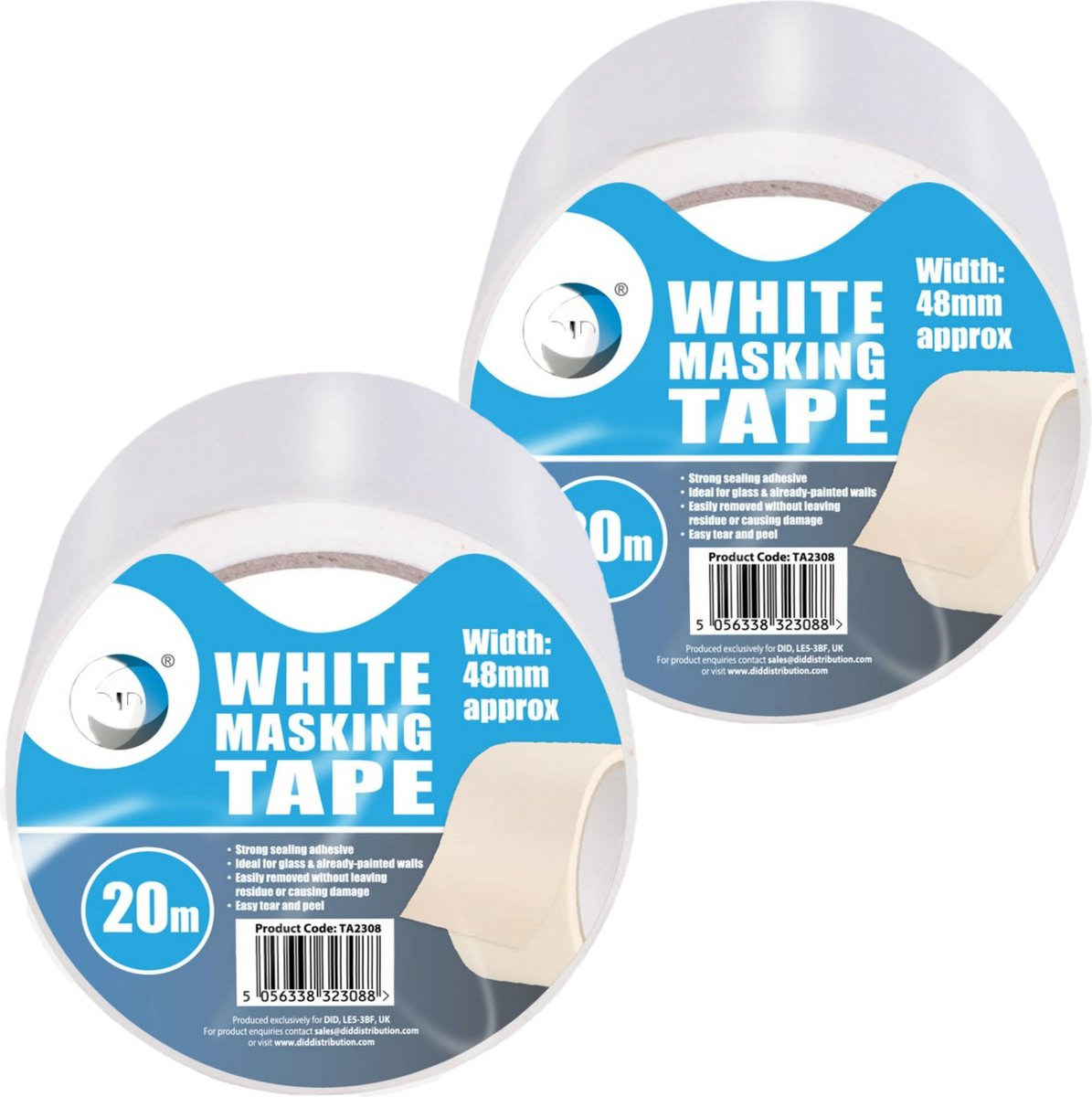 DID - afplaktape - verftape - transparant - 2 stuks - 20 meter x 24 mm ...