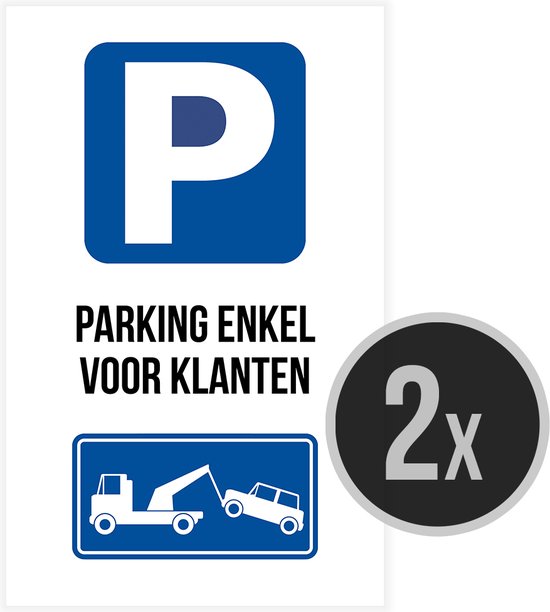Stickers | 15 x 25 cm | Pictogram | "Parking enkel voor klanten" | 2 ...