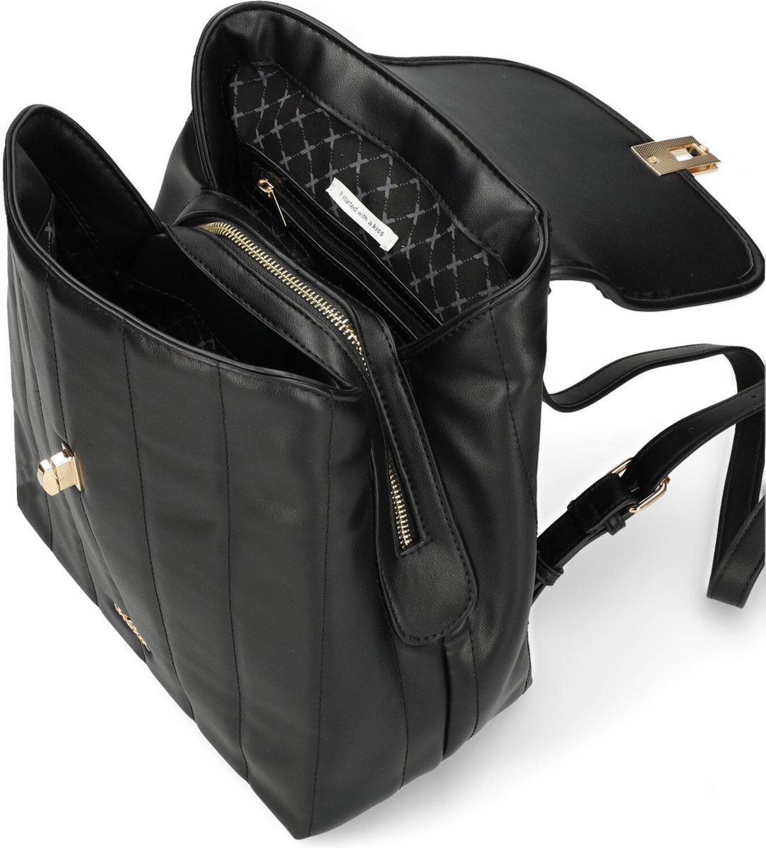 Mexx Dames Vertical Quilted Backpack Zwart | bol.com