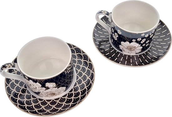 Tasse et soucoupe Easy Life Design - Art Deco et fleurs - Porcelaine ...