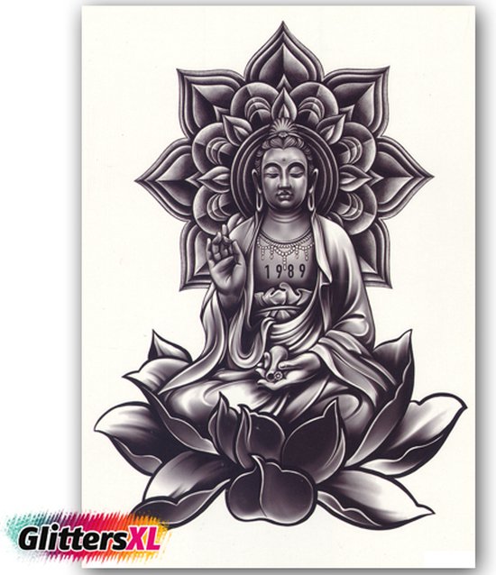 GlittersXL - Temporary Tattoo Boeddha (A5 formaat) [Neptattoo ...