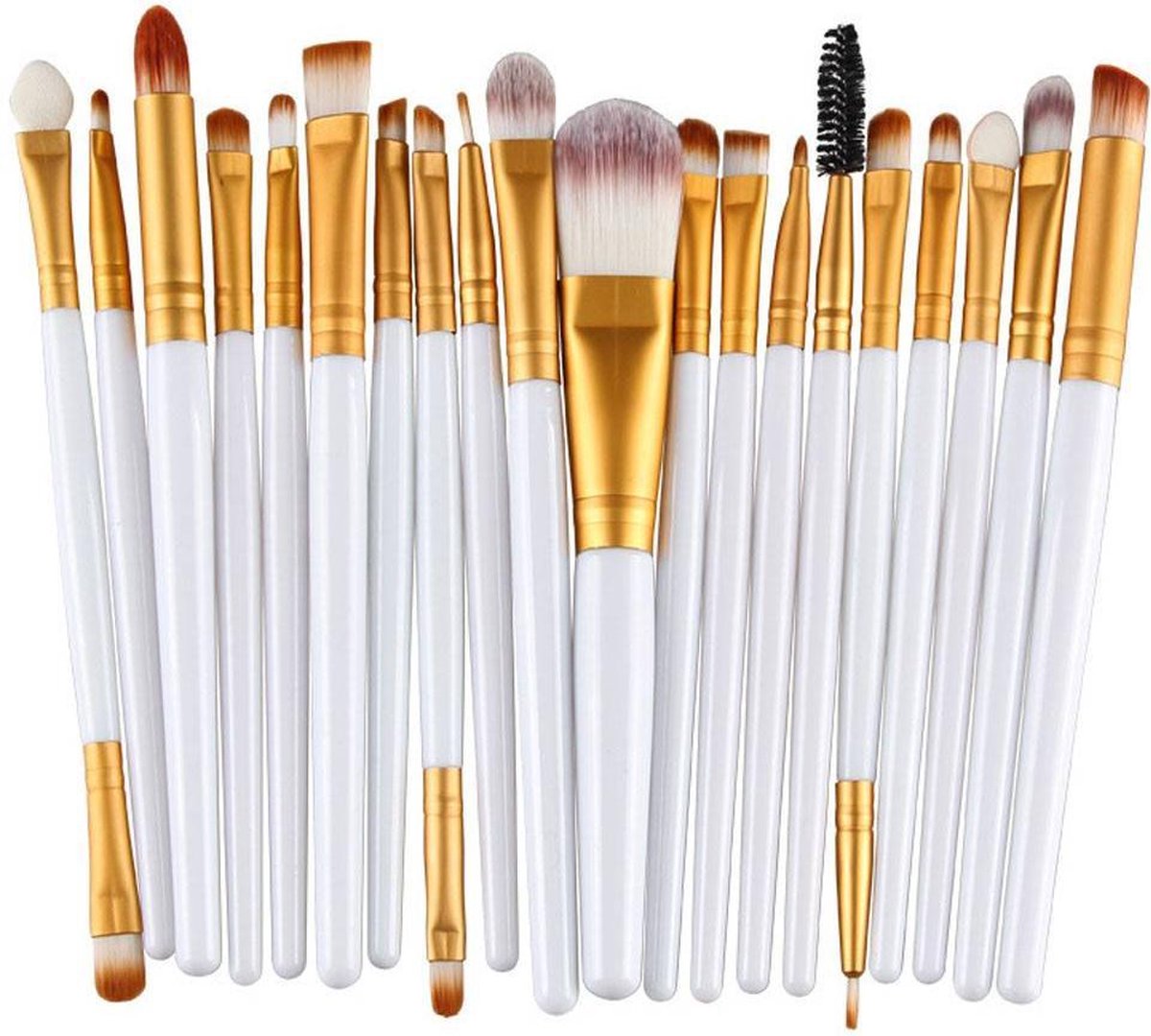 Make-up kwasten set - borstels wit - goud - make up kwasten ...