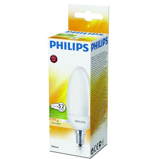 Philips E14 12 Watt SES Softone kaars 610 lumen 220-240V | bol.com