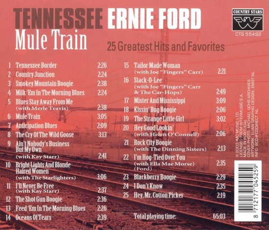 Mule Train: 25 Greatest Hits & Favorites, Tennessee Ernie Ford | CD ...