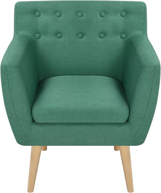 Luxe Fauteuil Groen Stof / Loungestoel / Lounge stoel / Relax stoel ...