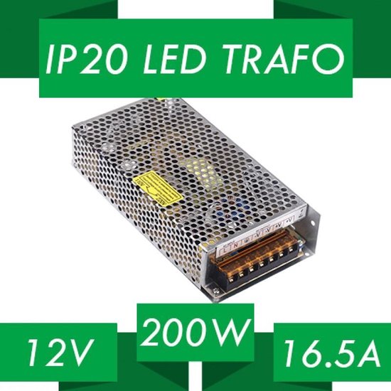 LED strip trafo 200 watt 12 volt IP67 | bol