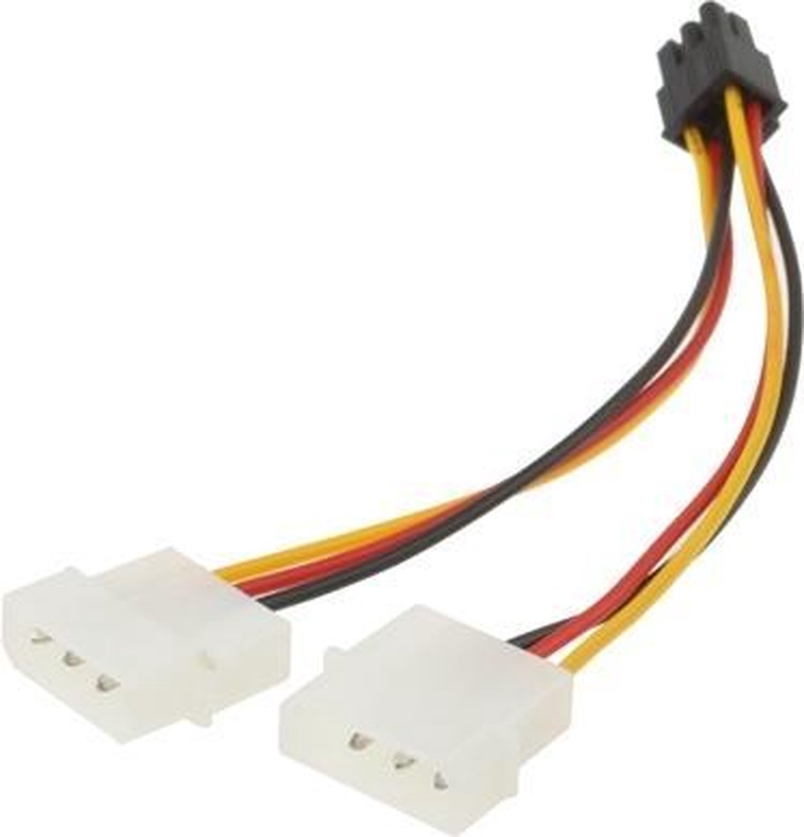 Let op type!! 6 Pin mannetje naar 2 x 4 Pin vrouwtje Power kabel Lengte ...