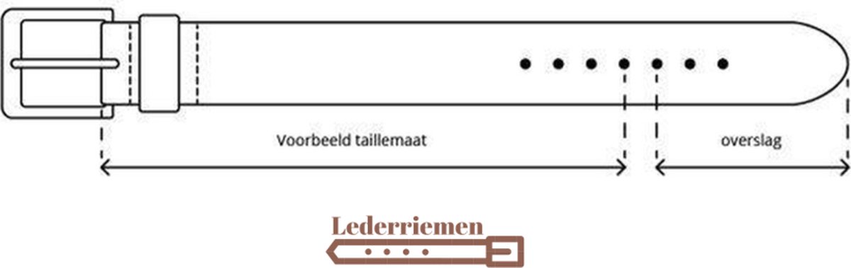 Leren Heren/Dames Riem | 3.5cm breed | Riemmaat: 105cm (totale lengte ...
