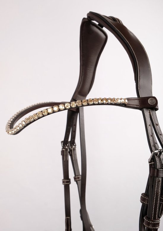 Crystal Frontriem Kleur : Dusty Blue (bruin leer) | bol.com