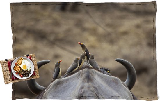 Picknickkleed - Buitenkleed - Buffel - Vogel - Dieren - Vloerkleed ...