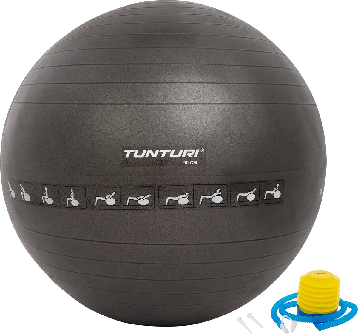 Tunturi Fitnessbal - Gymball - Swiss ball - 90 cm - Anti burst - Incl ...