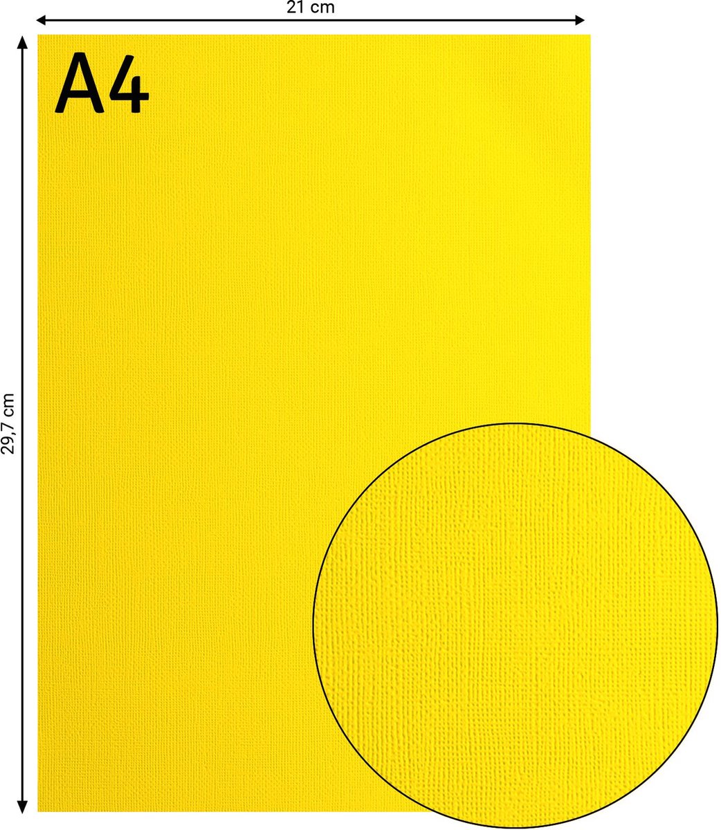 Florence • Karton structuur A4 Lemon yellow | bol