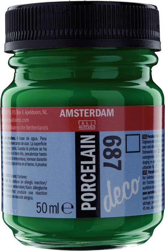 Amsterdam Porselein verf Fles 50ml Heldergroen 687 | bol.com