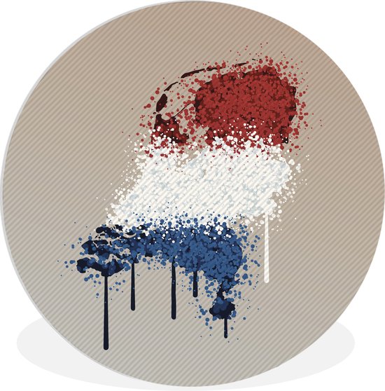 WallCircle - Wandcirkel ⌀ 60 - Landkaart - Nederland - Vlag - Ronde ...