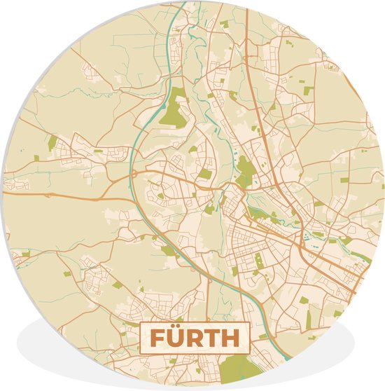 Wall Circle - Wall Circle Indoor - Fürth - Map - City Map - Vintage ...