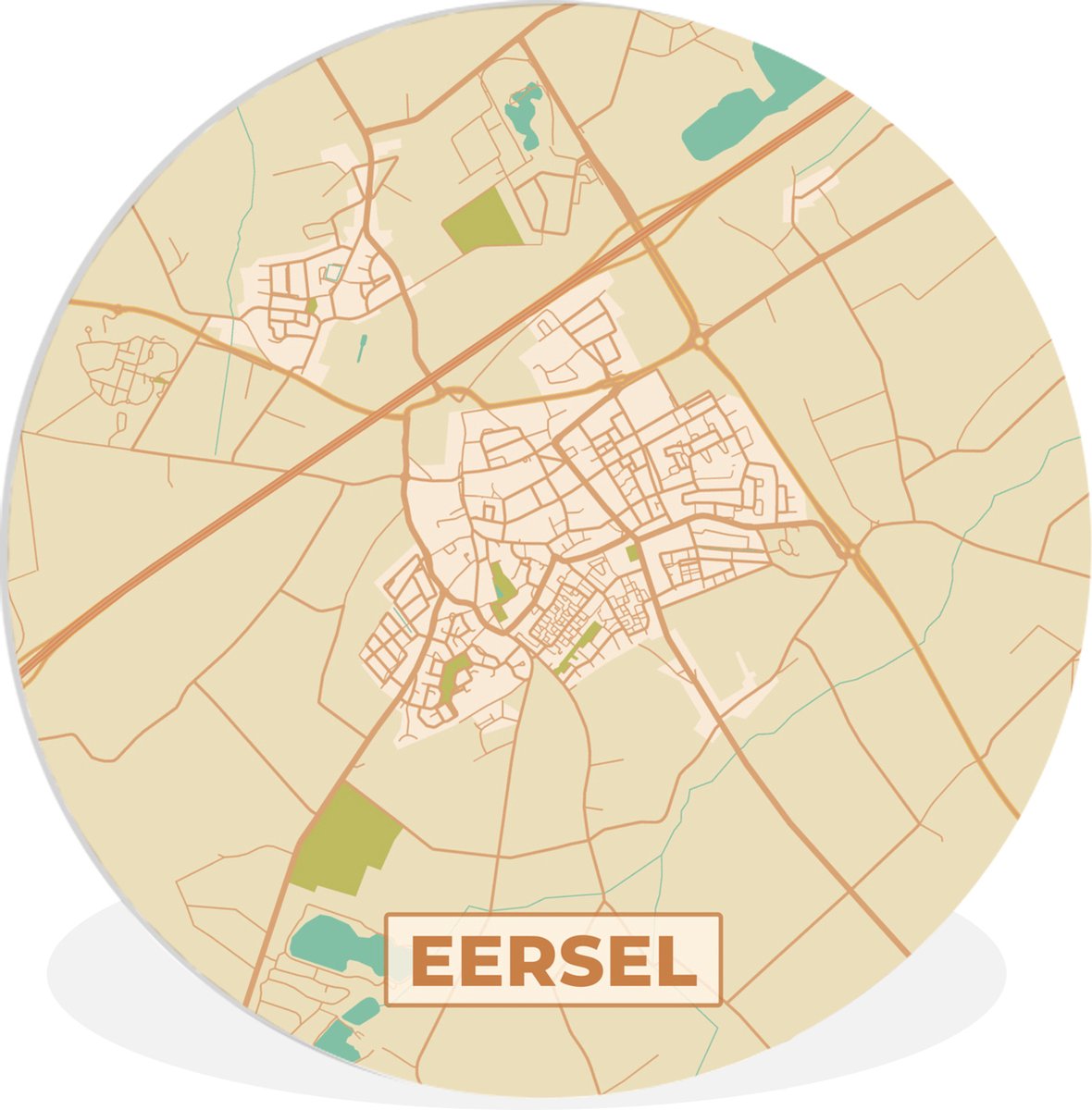 Wall Circle - Wall Circle Indoor - Map - Eersel - Vintage - Map - City ...