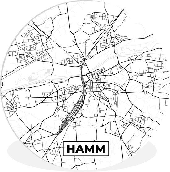 Wall Circle - Wall Circle Indoor - Hamm - Map - City Map - Map - ⌀ 140 cm - Décoration... | bol.com
