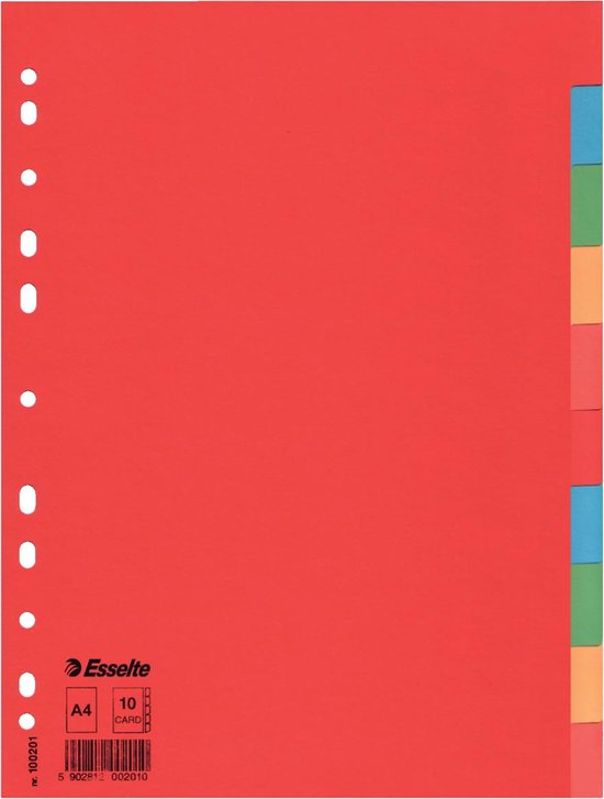 Tabbladen esselte economy a4 10dlg karton 11r ass | 10 stuks | bol