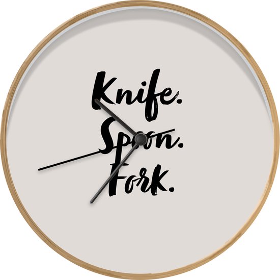 Klok Ø 30 Cm Quotes Koken Spreuken Knife Spoon Fork