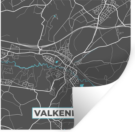 Muurstickers - Sticker Folie - Valkenburg - Plattegrond - Stadskaart ...