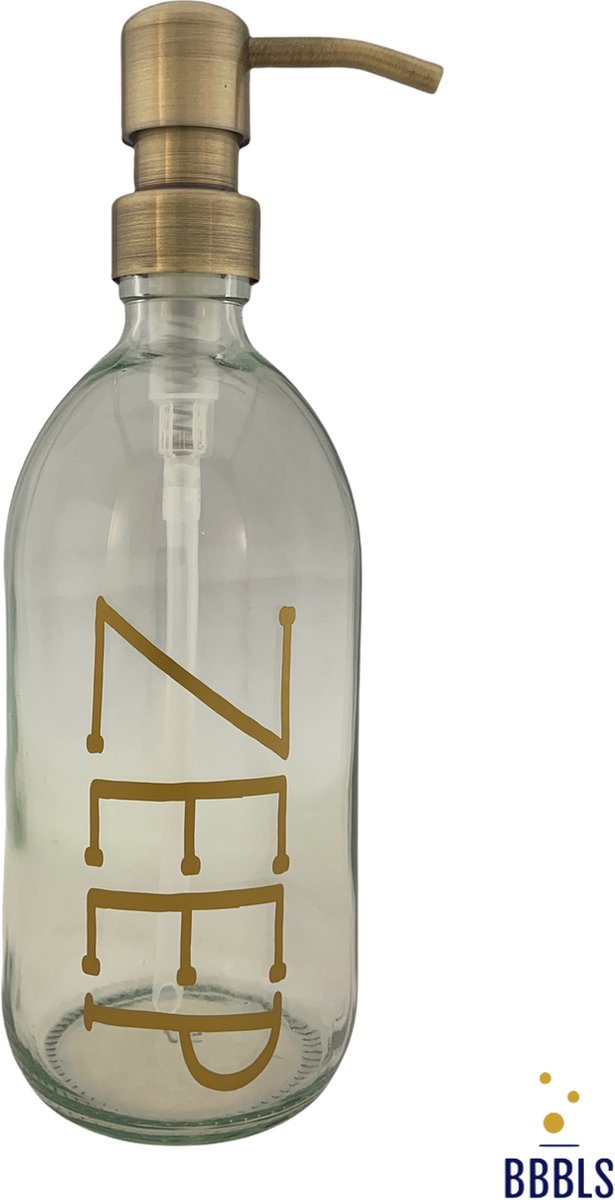 Zeepdispenser | Zeeppompje | Transparant | Goud | Glas | Badkamer ...