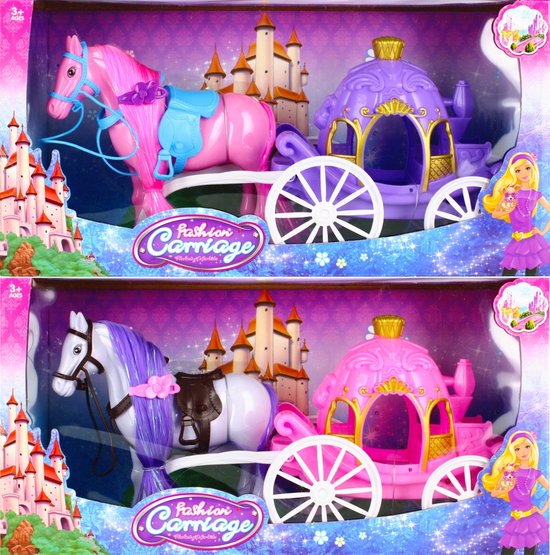 Ariko Prinsessen koets met paard - Sprookjes koets - met borstelharen ...
