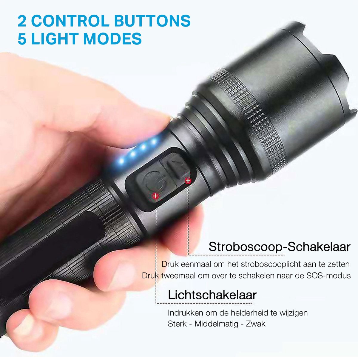 Zaklamp LED Oplaadbaar - 3000 Lumen - inclusief 18650 en batterijen kabel - USB... | bol.com