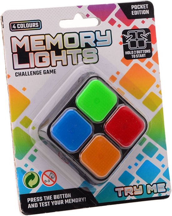 Johntoy Memory Lights Pocket Editie Met Licht En Geluid 5 Cm | Games | bol