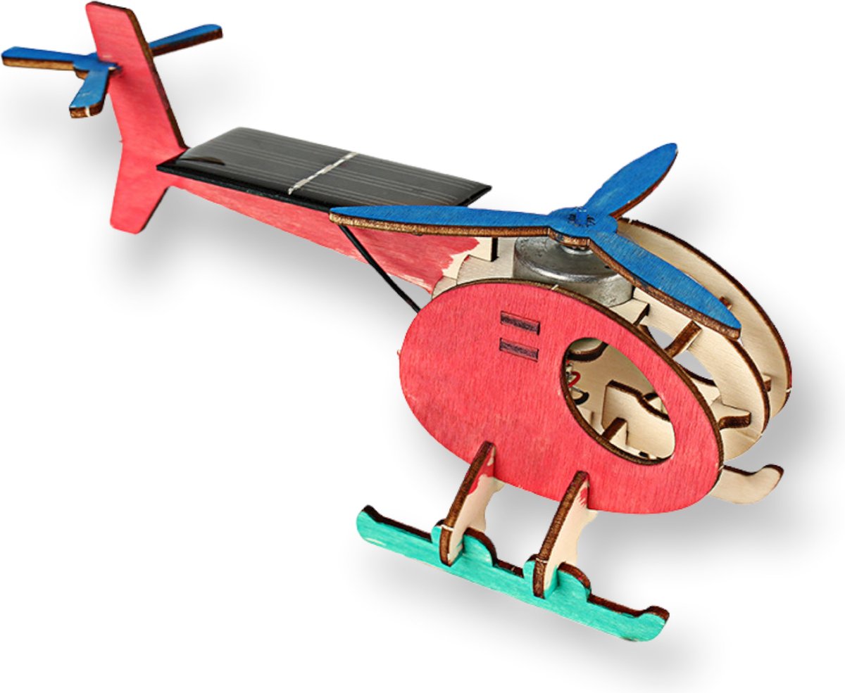 Frabble - Houten Bouwpakket Helikopter Op Zonne-Energie - Vanaf 6 Jaar ...