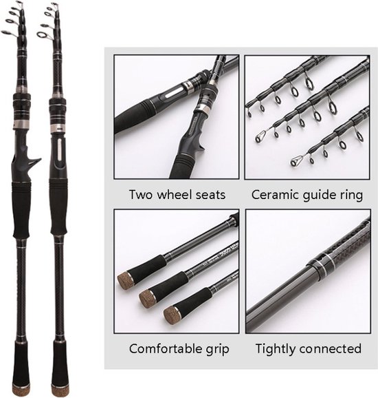 Telescopische luxe vishengel SET van Improducts - vis hengel is 360 cm ...