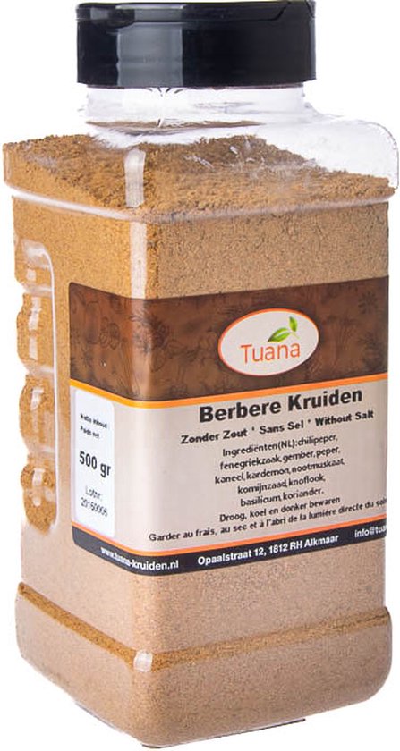 Tuana Kruiden - Berbere Kruiden - Strooibus 500 Gram - Kruiden Zonder ...