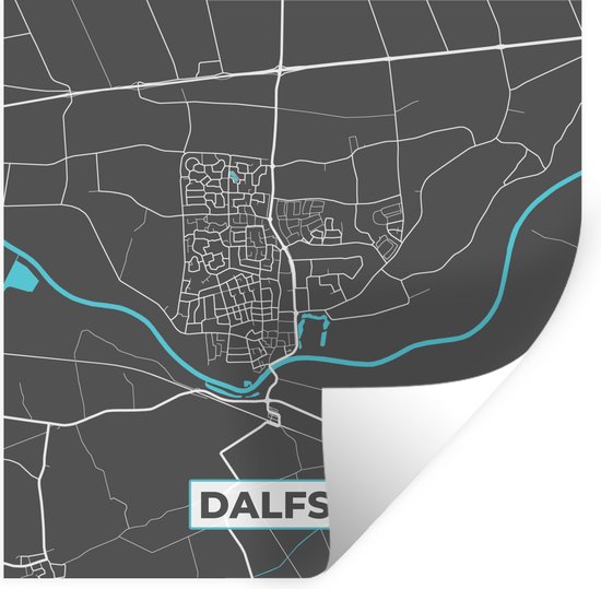 Muurstickers - Sticker Folie - Plattegrond - Dalfsen - Kaart ...