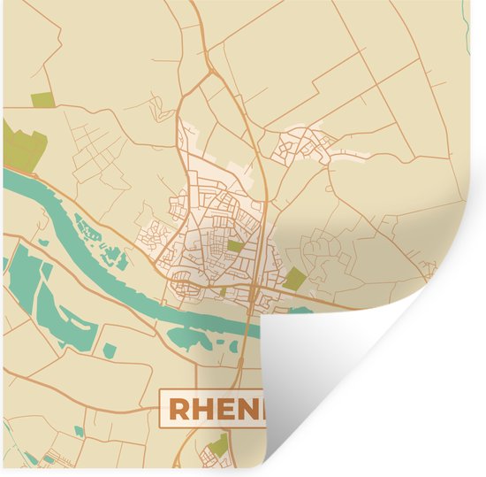 Muurstickers - Sticker Folie - Kaart - Rhenen - Plattegrond ...