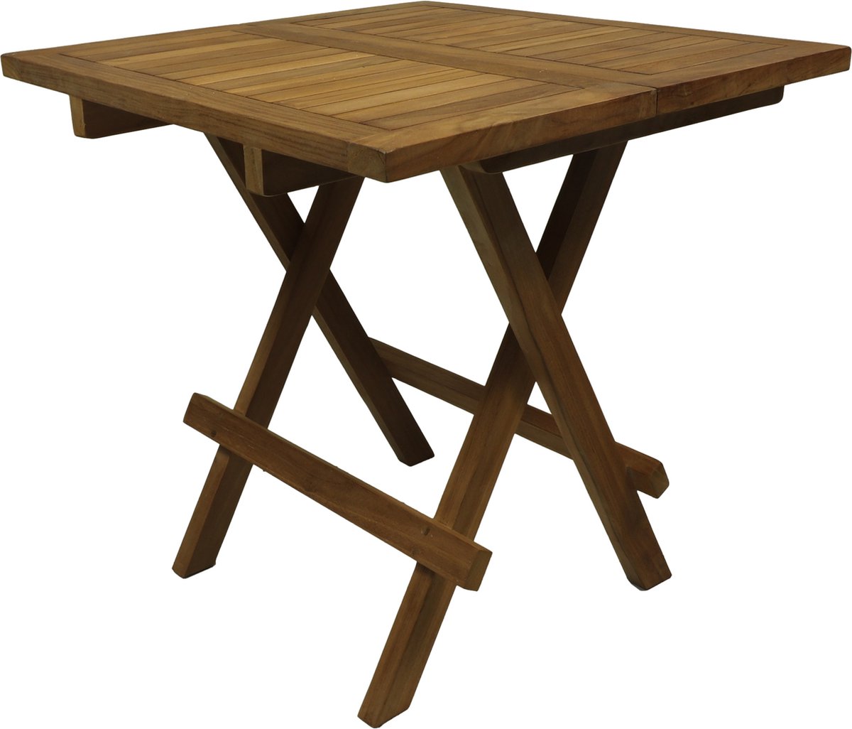 Uitklapbare picknick tafel - 50x50x50 - Naturel- Teak | bol.com