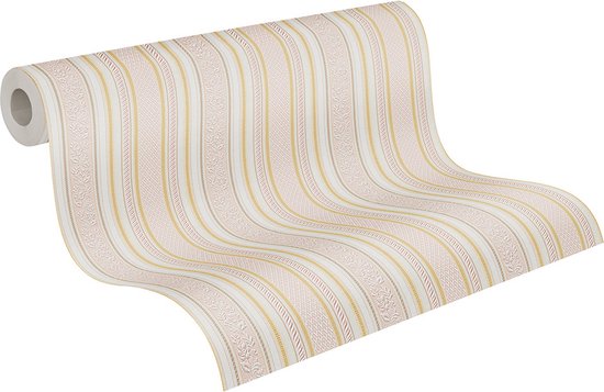 Strepen behang Profhome 765659-GU papier behang licht gestructureerd ...