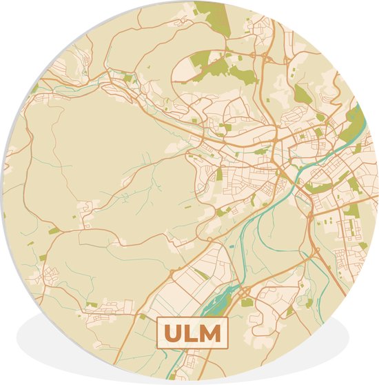 Wall Circle - Wall Circle Indoor - Map - Vintage - Map - Ulm - City Map ...