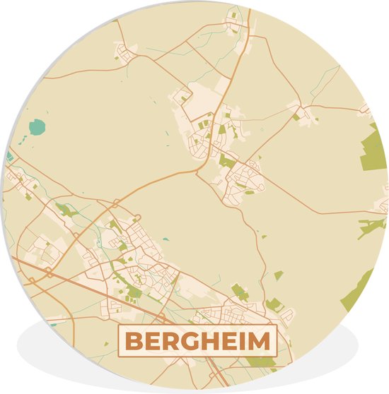Wall Circle - Wall Circle Indoor - Map - Bergheim - Vintage - Map ...