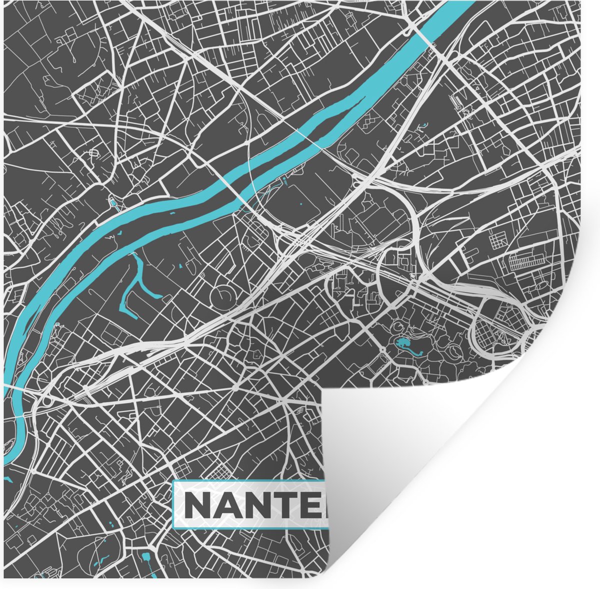 Stickers muraux - Nanterre - Carte - Carte - Plan de ville - France ...