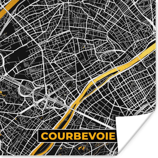 Poster Plattegrond – Kaart – Stadskaart – Frankrijk – Courbevoie ...