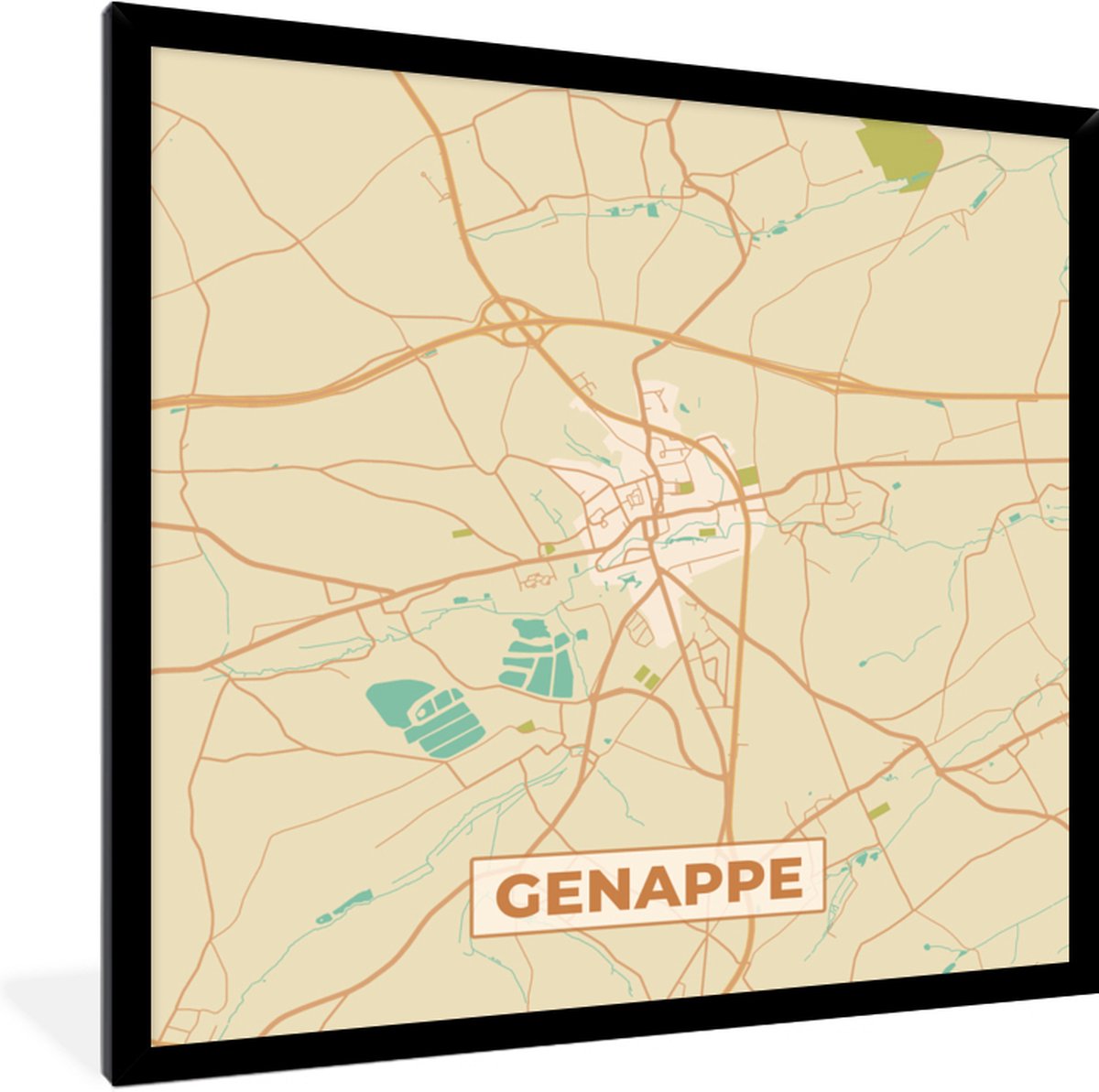 Cadre photo avec affiche - Carte - Plan de la ville - Rétro - Carte ...