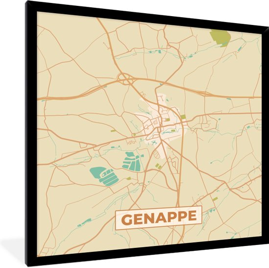 Fotolijst incl. Poster - Kaart - Stadskaart - Retro - Plattegrond ...