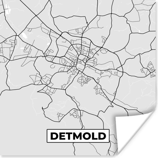 Poster Detmold - Kaart - Stadskaart - Plattegrond - Duitsland - 50x50 ...