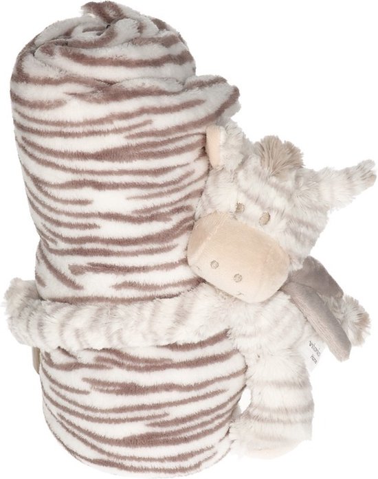 Baby/kinder dekentje met zebra knuffel | bol