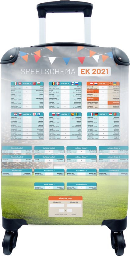 Koffer - Speelschema - EK Voetbal 2021 - 35x55x20 cm - Handbagage - Trolley - Fotokoffer | bol.com