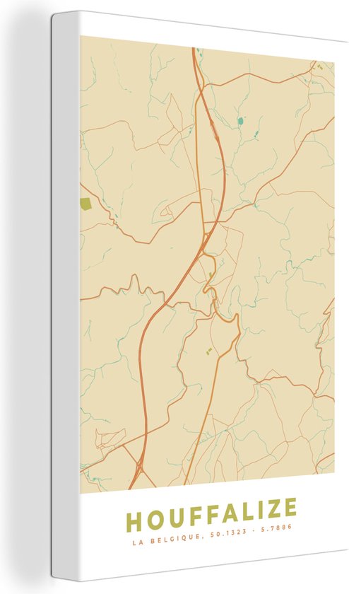 Canvas Schilderij Plattegrond - Kaart - België - Houffalize - Kaart ...