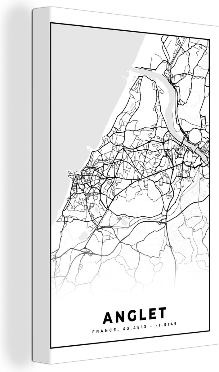 Tableau sur toile Anglet - Plan de ville - Plan - Carte - France ...