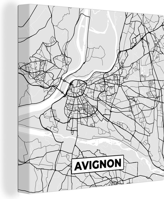 Toile Peinture Plan d'Etage - Avignon - Plan de Ville - Carte - France ...